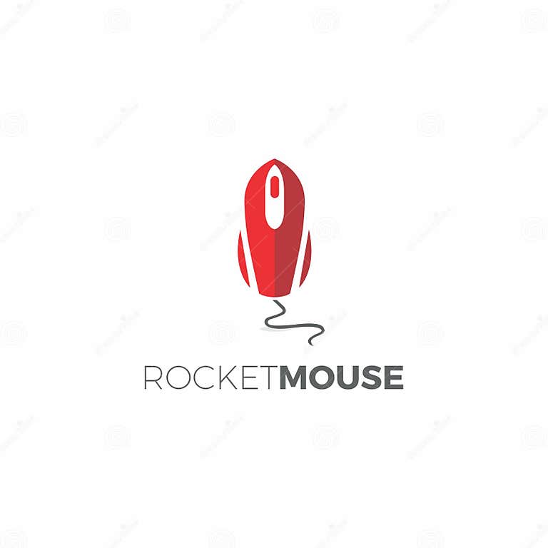 Rocket Mouse Logo Modern Design. Computer Logo Stock Illustration ...