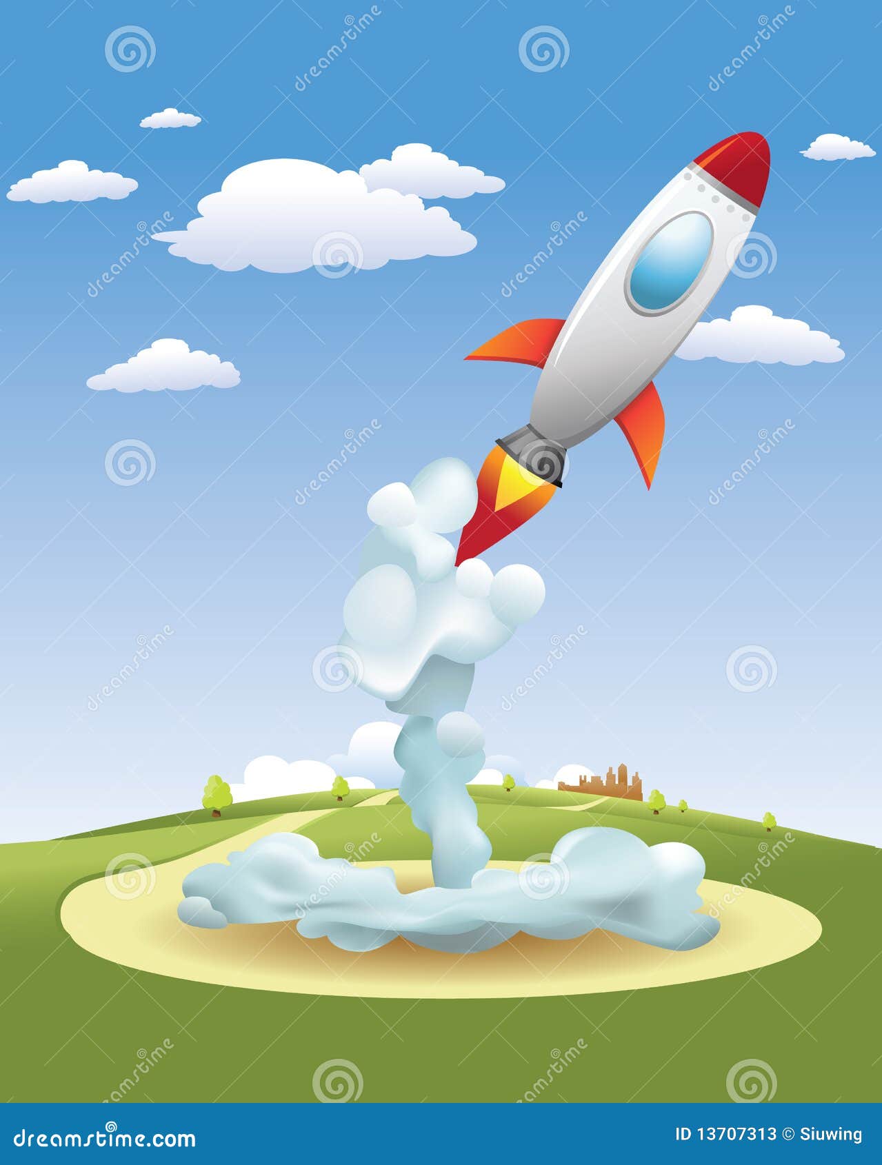 Rocket Moving Up stock vector. Illustration of booster - 13707313