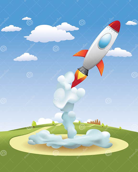 Rocket Moving Up stock vector. Illustration of booster - 13707313