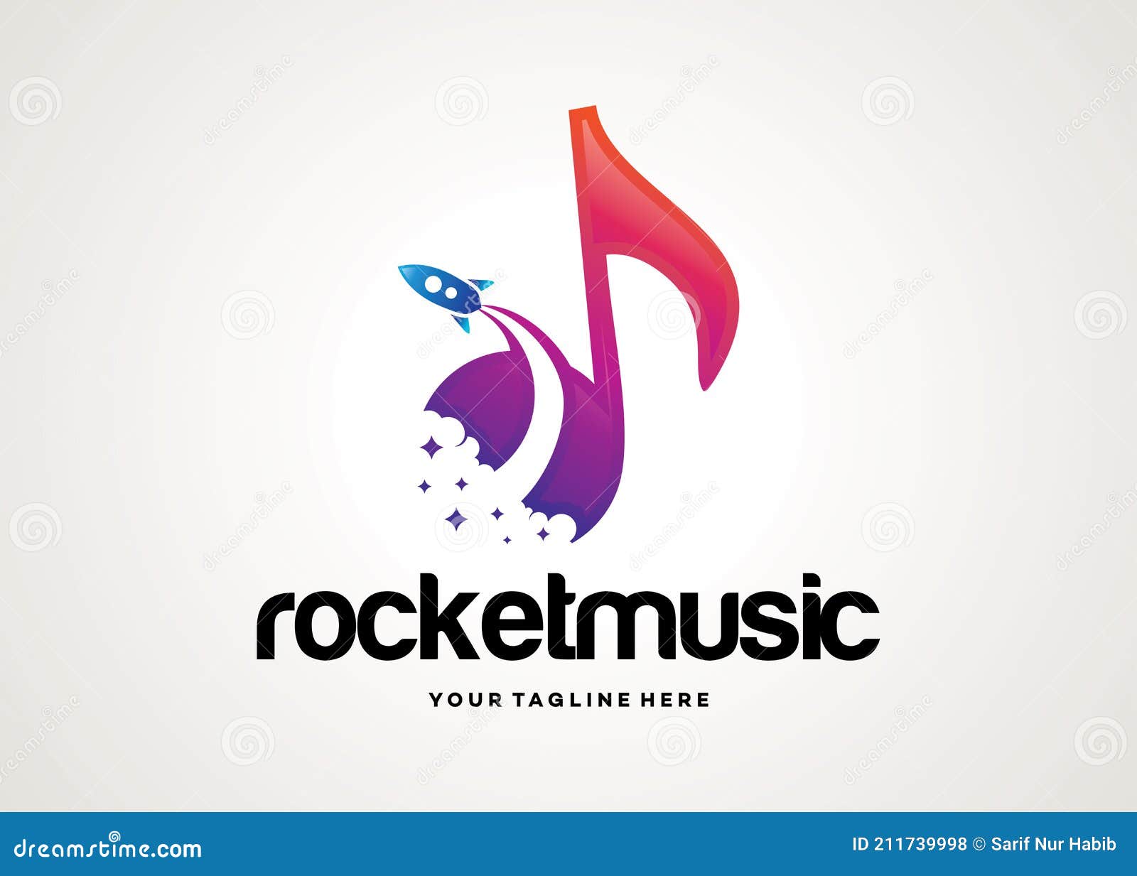 Rocket Music Logo Template Design Vector Stock Vector - Illustration of ...