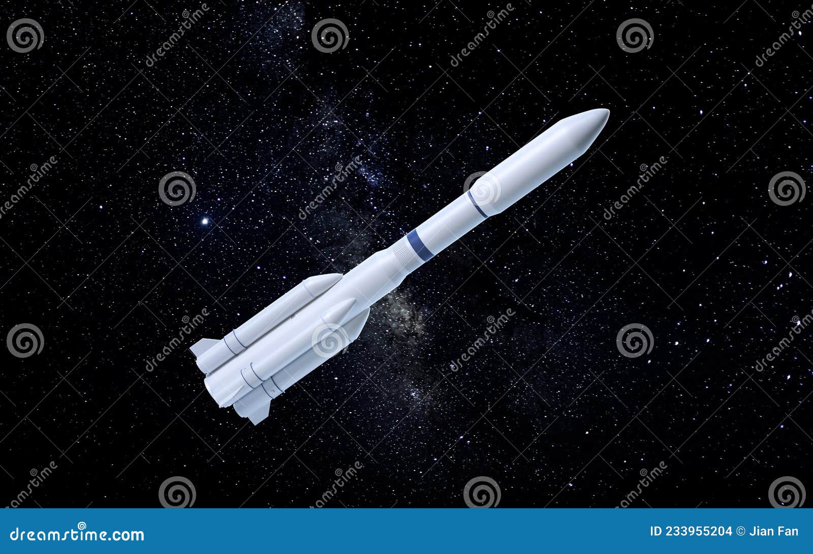 Rocket and Nebula, 3d Rendering Stock Illustration - Illustration of ...