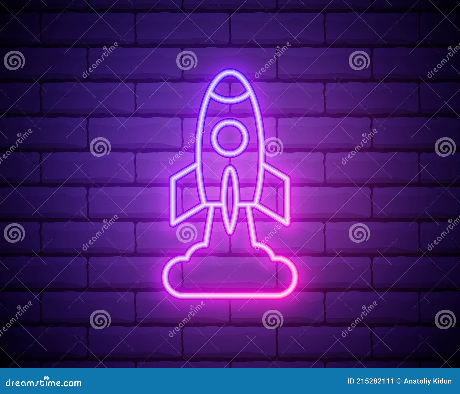 Rocket Neon Icon. Elements of Space Set Stock Vector - Illustration of ...