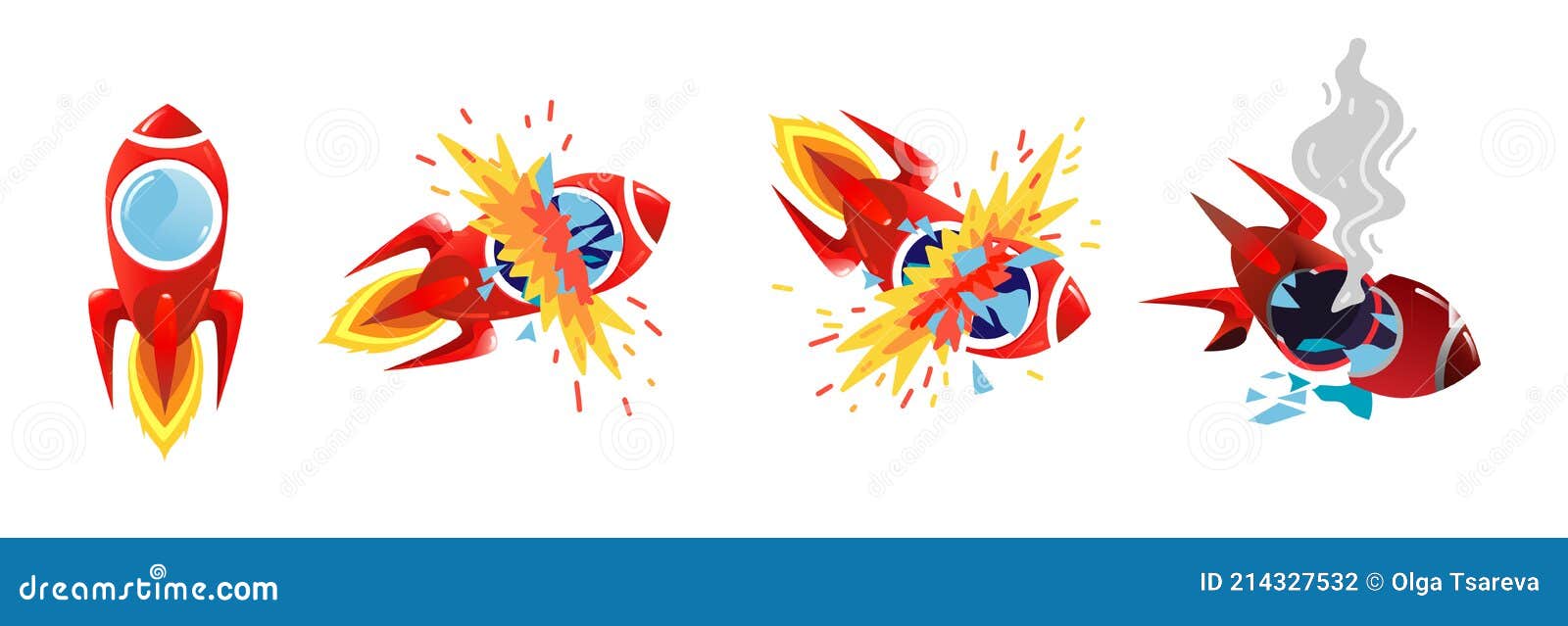 Failure Startup Background,fallen Rocket Burns,business Problem Concept ...