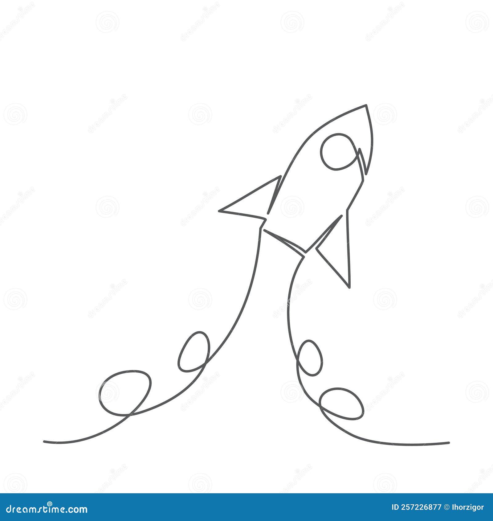 Rocket One Line Drawing. Concept for Startup, Rocket, Space Stock ...