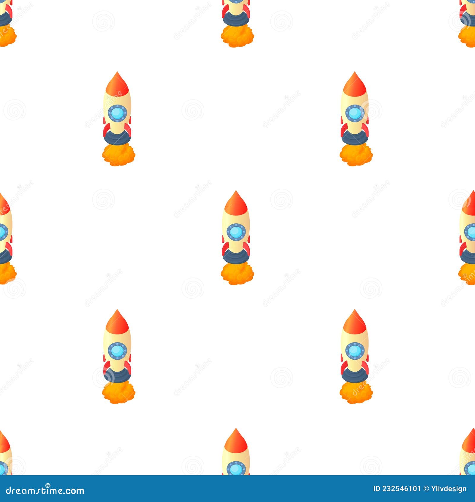 Rocket with One Portholes Pattern Seamless Vector Stock Vector ...