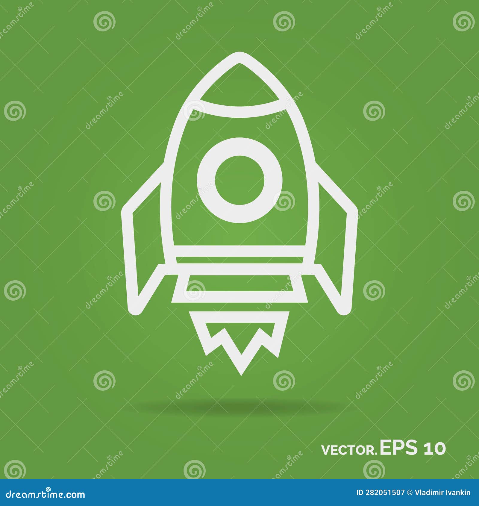 Rocket Outline Icon White Color Stock Vector - Illustration of icon ...