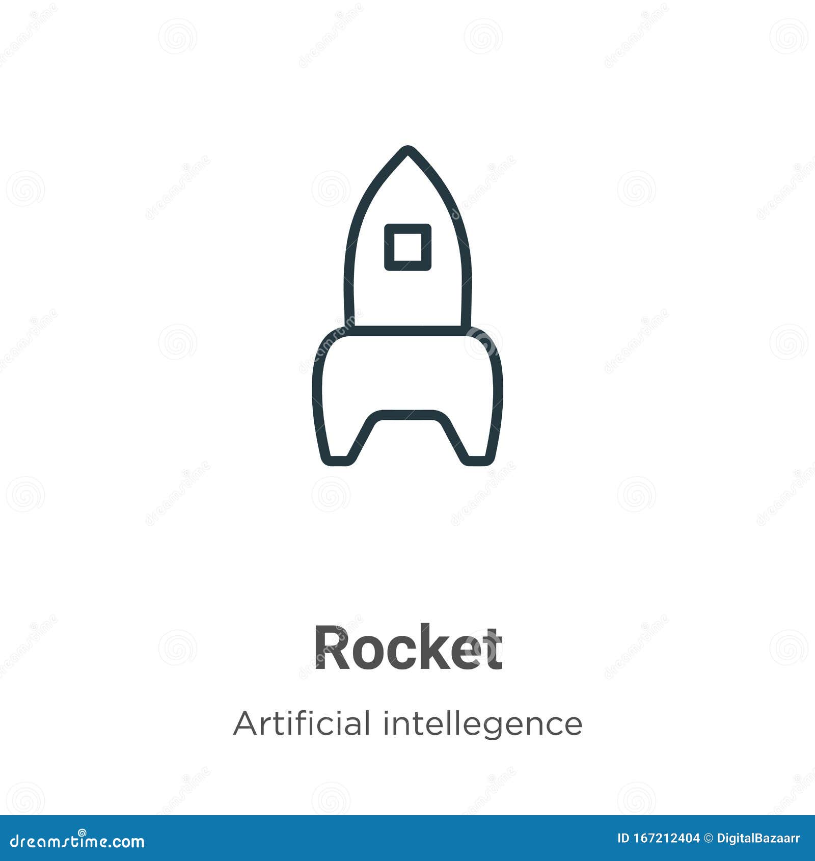 Rocket Outline Vector Icon. Thin Line Black Rocket Icon, Flat Vector ...