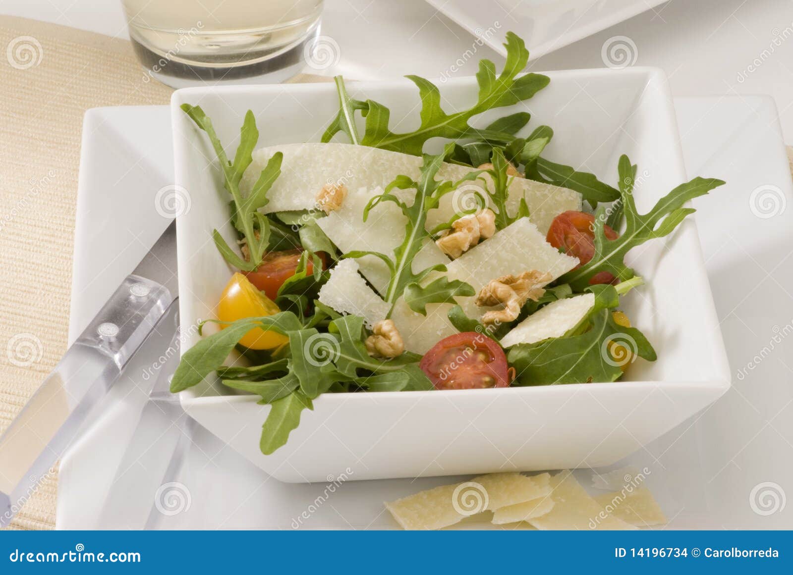 Rocket and parmesan salad. stock photo. Image of mediterranean - 14196734