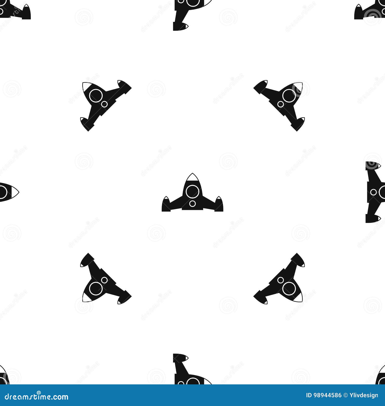 Rocket Pattern Seamless Black Stock Vector - Illustration of astronaut ...