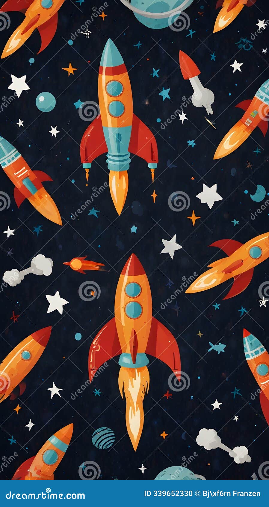 Rocket Space Spaceship Cosmic Cosmos Space Planet Pattern Stock ...
