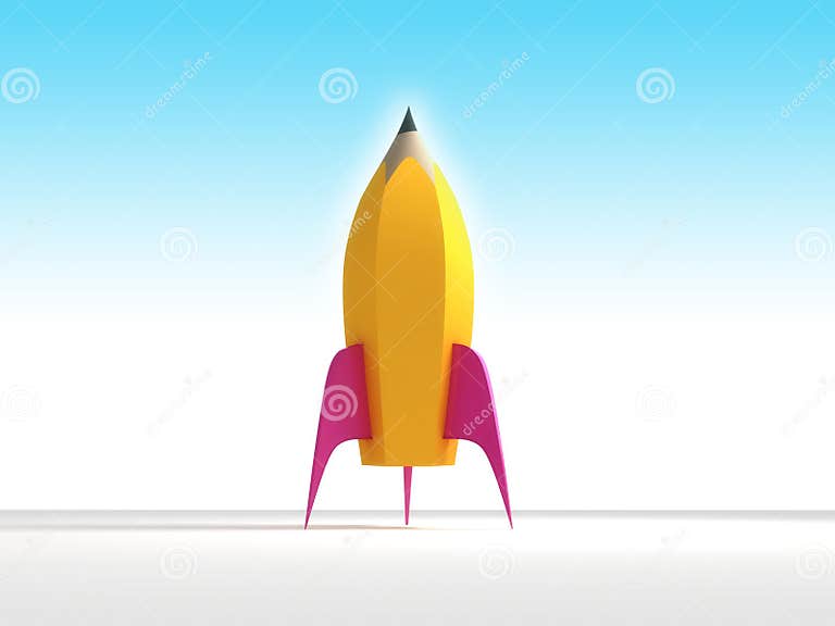 Rocket pencil stock illustration. Illustration of creativity - 747303