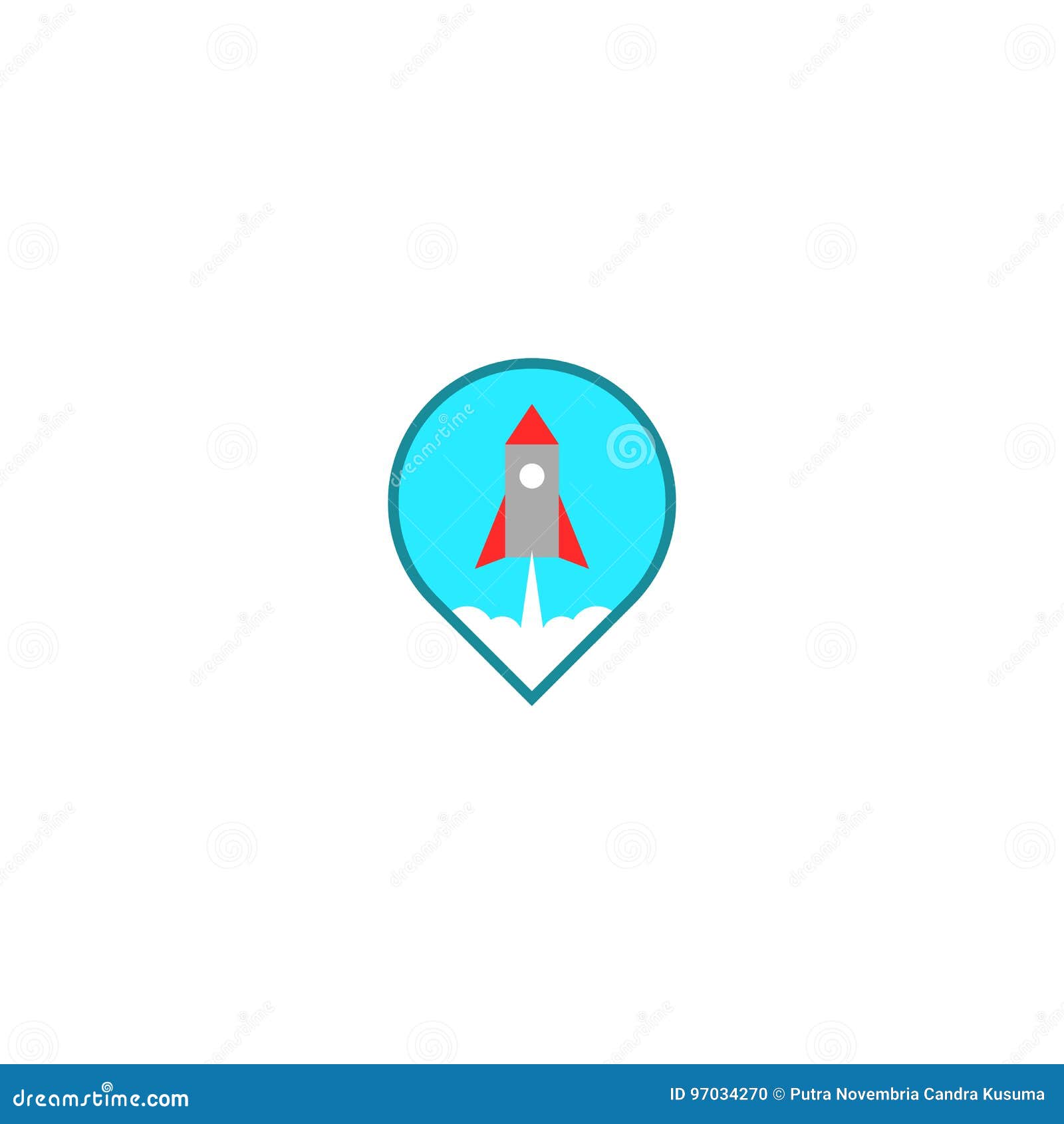 Rocket Pin Point Icon Logo Design Element Stock Vector - Illustration ...