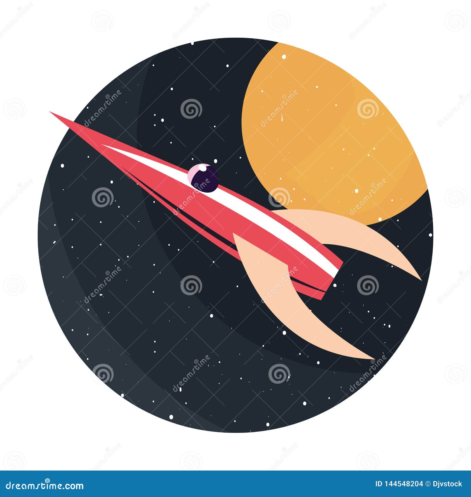 Rocket planet space stock illustration. Illustration of background ...