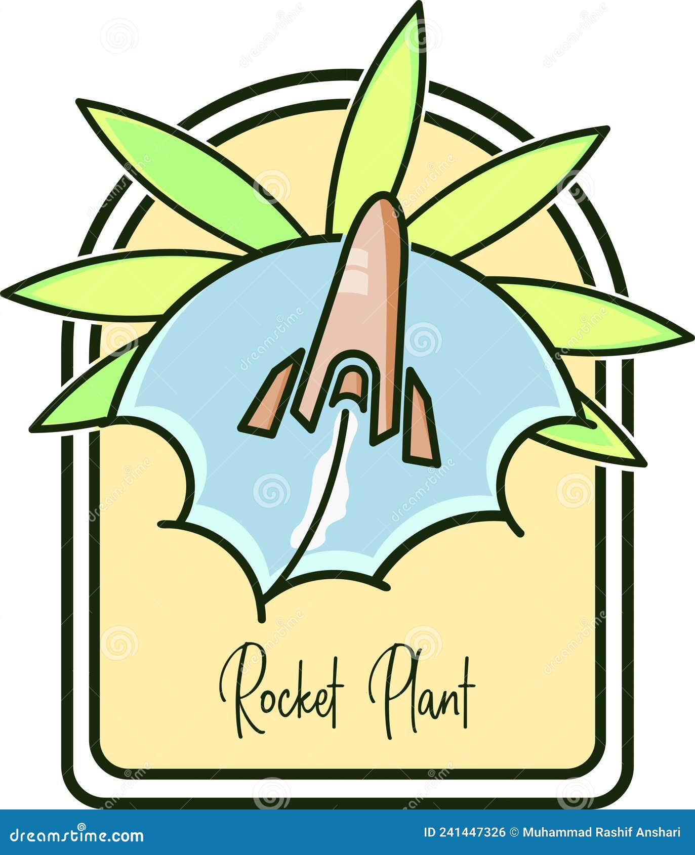 Vintage Logo, Rocket Plant Typography with Vector Art, Editable and ...