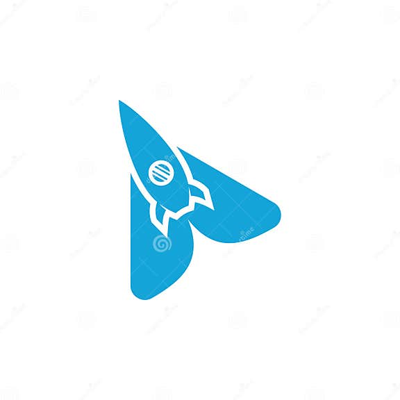 Rocket Play Logo Icon Vector Template, Creative Design, Symbol Stock ...