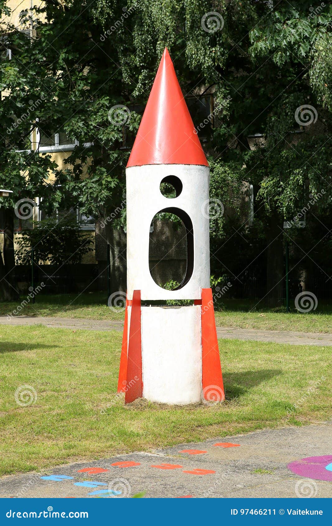 Rocket in playground. stock image. Image of grass, leisure - 97466211