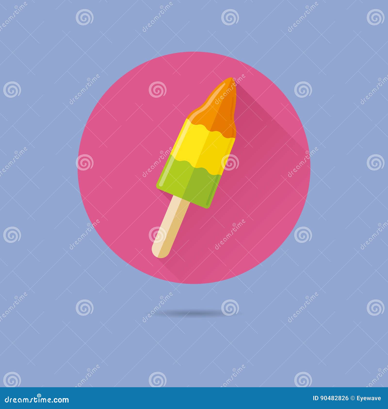 Rocket Popsicle Flat Design Vector Icon Stock Vector - Illustration of ...