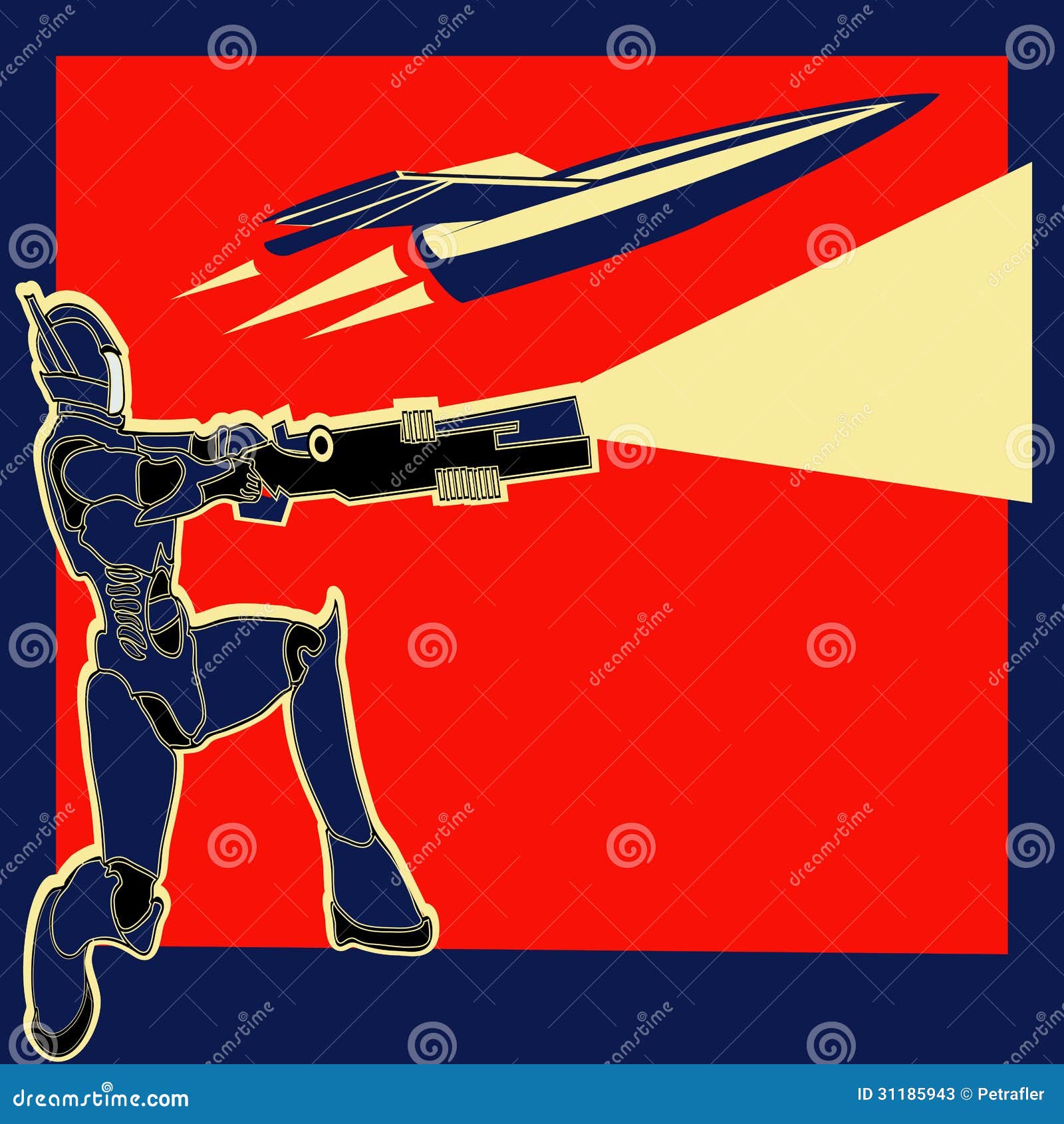 Rocket Power retro ilustración del vector. Ilustración de espacio ...