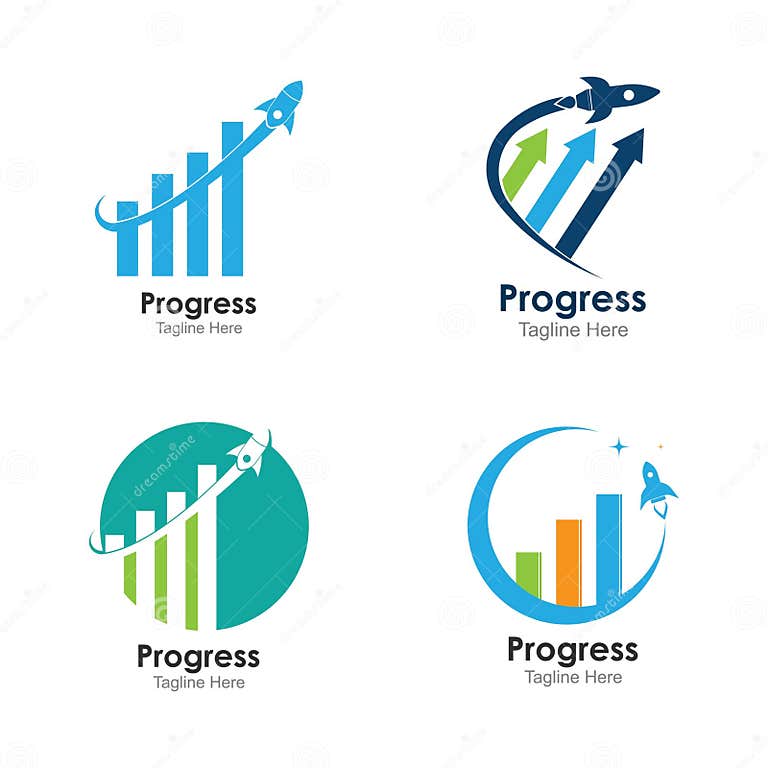 Rocket Progress Logo,good Progress Logo Vector Icon Illustration Design ...