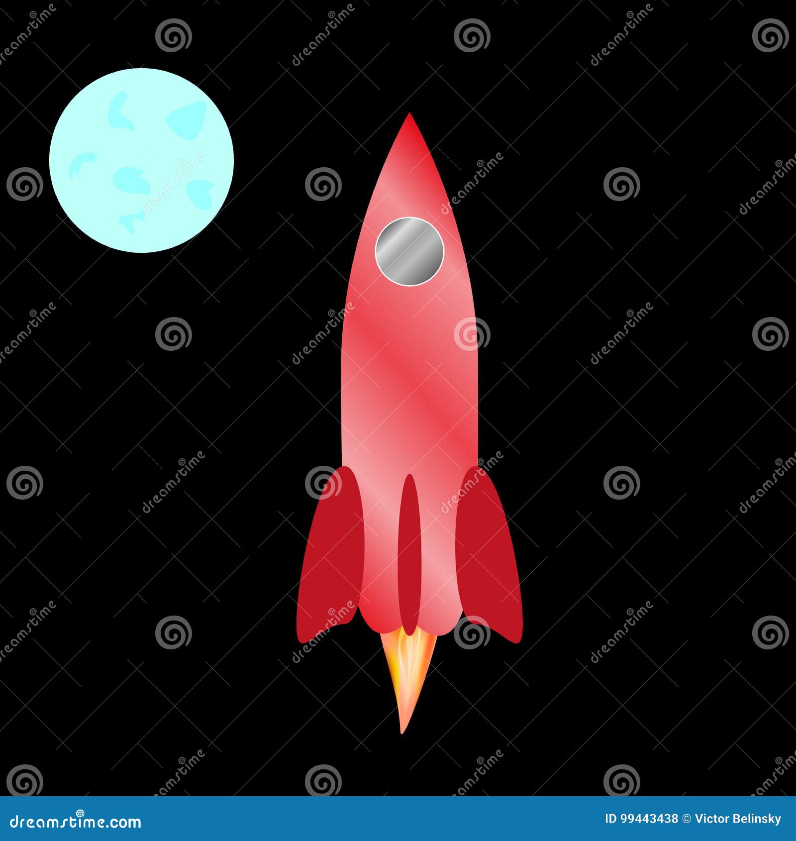 The Rocket Red Color . Space . Vector Illustration Stock Illustration ...