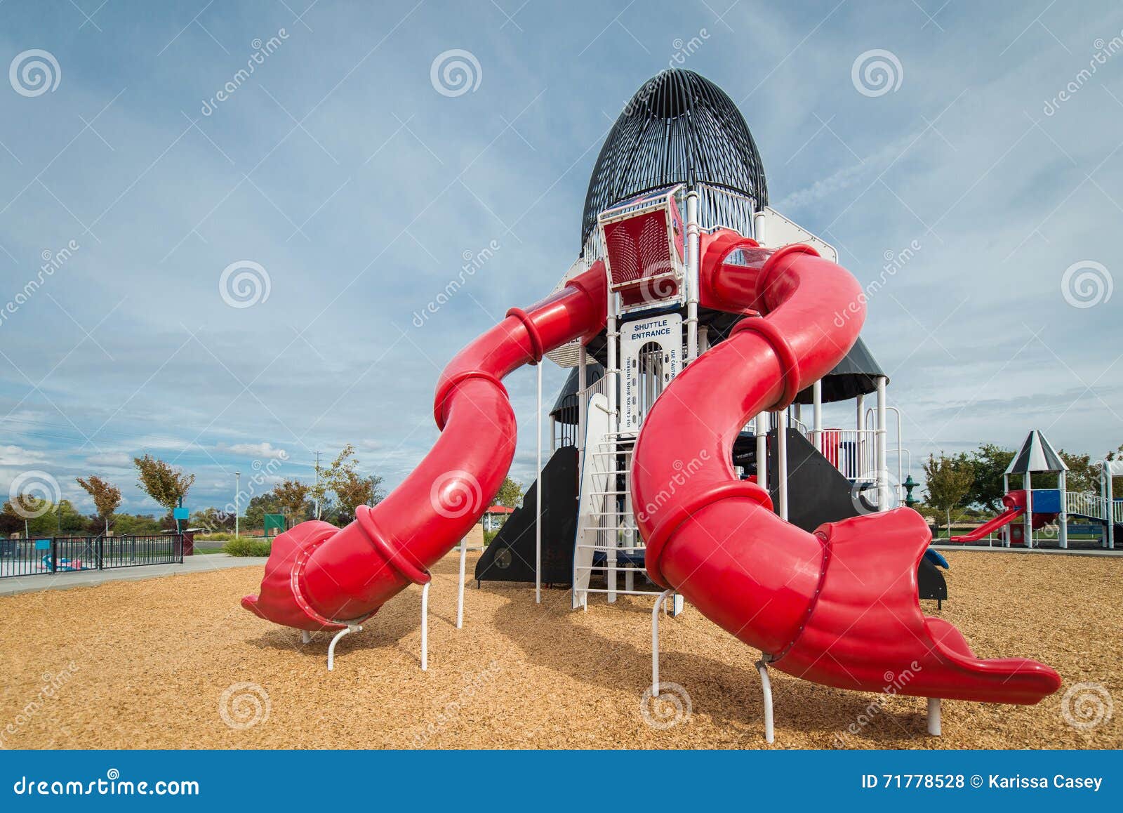 Rocket and Red Playground stock photo. Image of exercise - 71778528