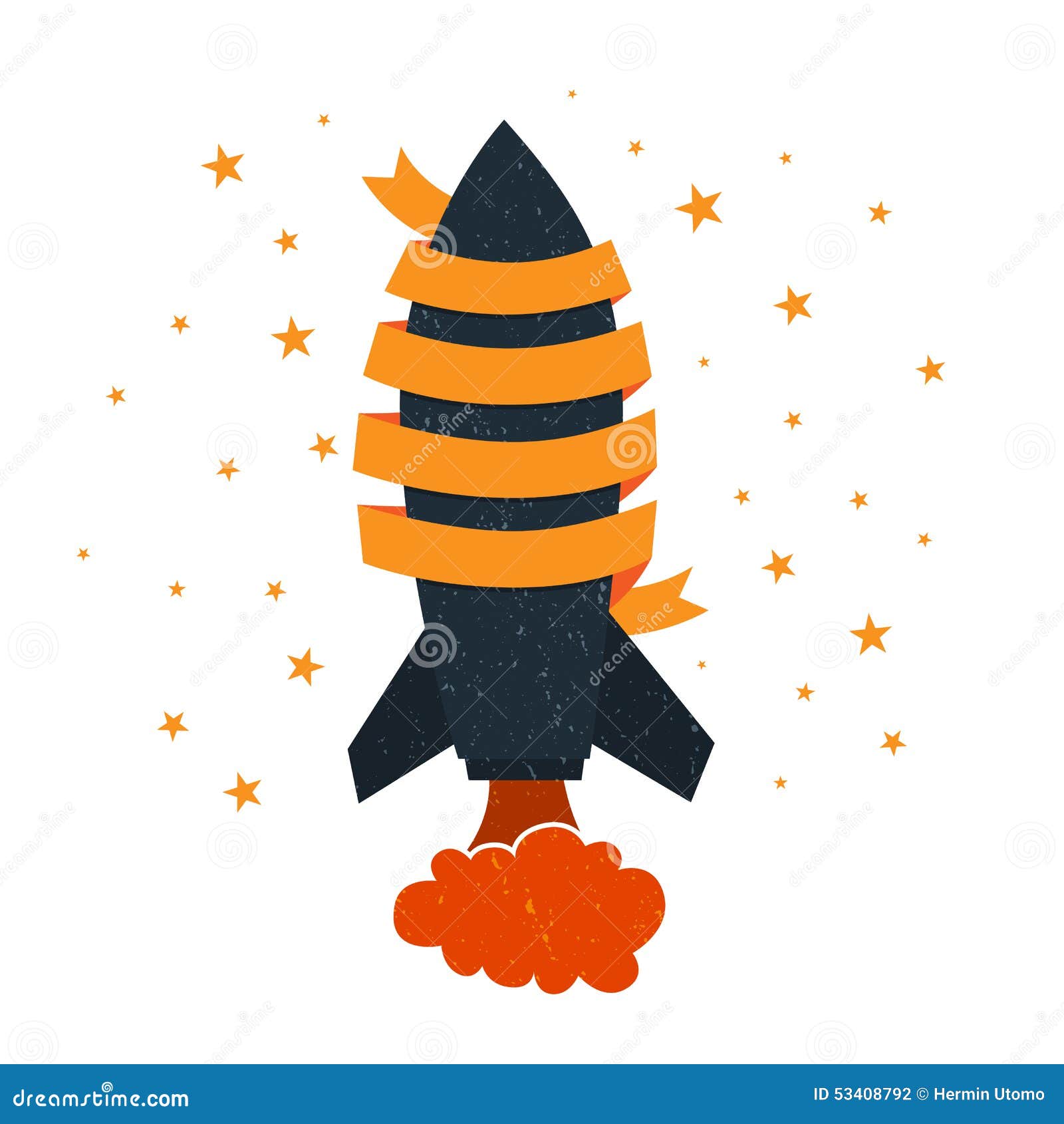 Rocket Ribbon Copyspace stock vector. Illustration of isolated - 53408792