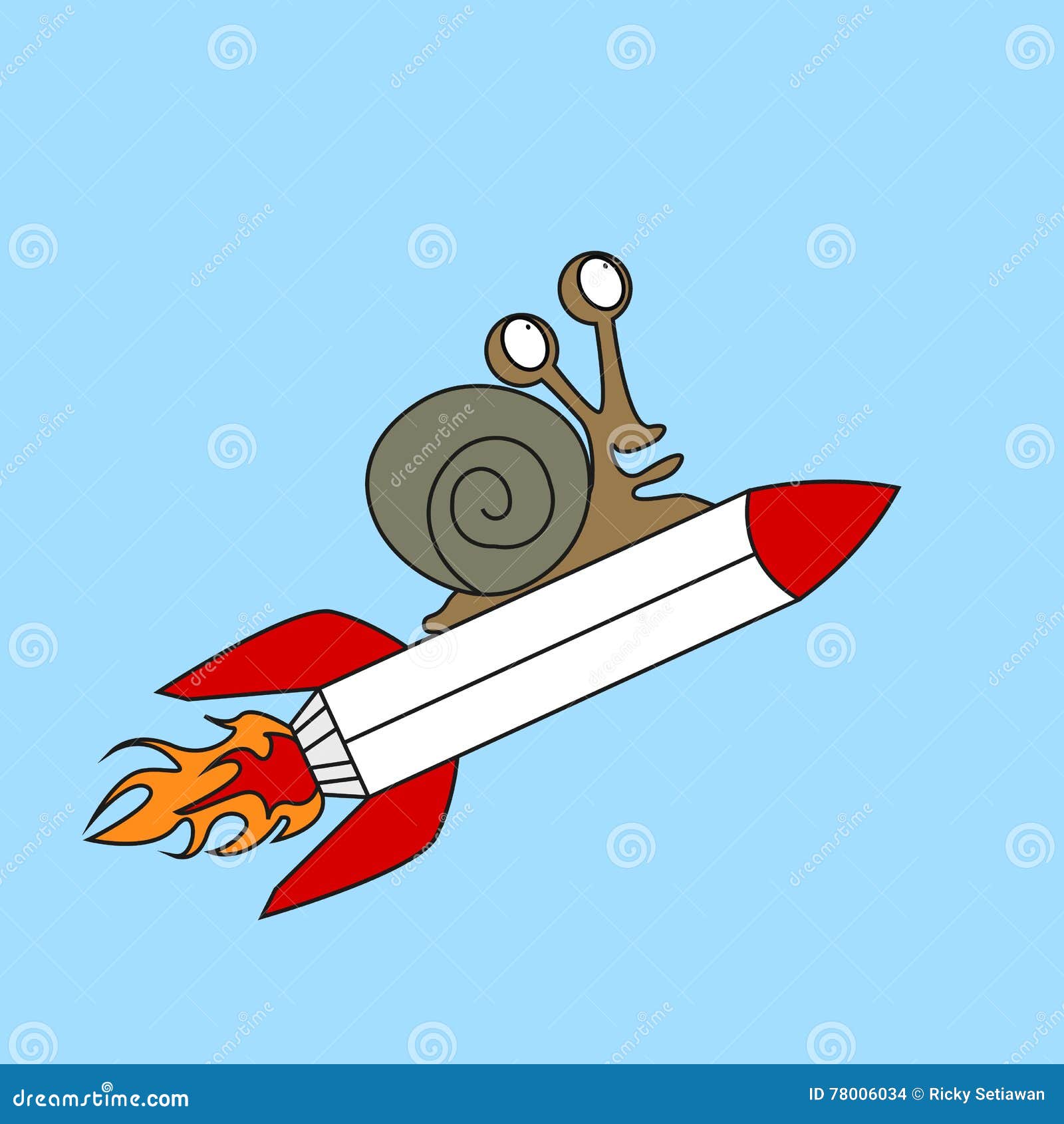 Rocket Riding Snail stock vector. Illustration of change - 78006034