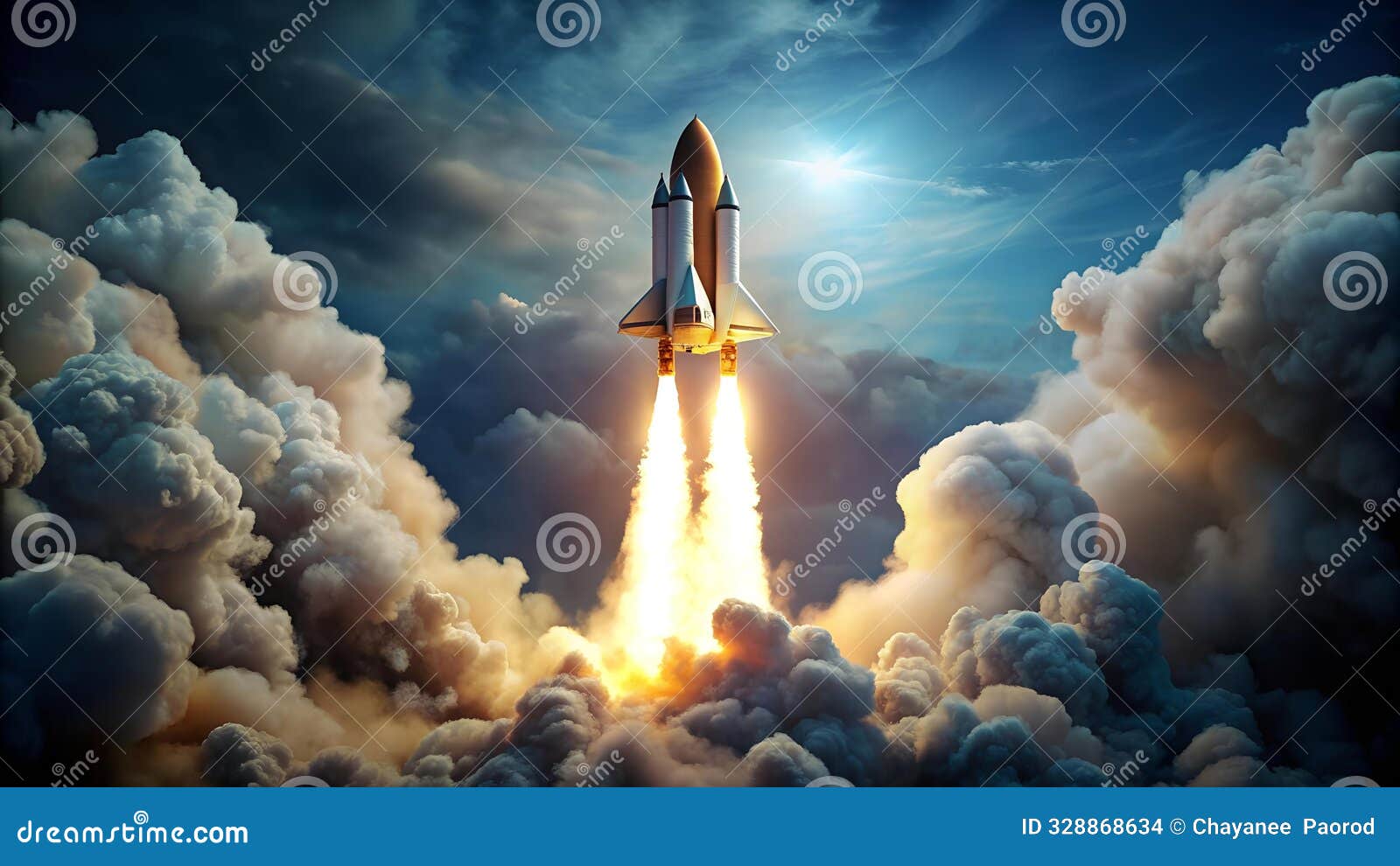 A Rocket S Awakening: a Rocket Emerging from a Cloud of Smoke AI ...