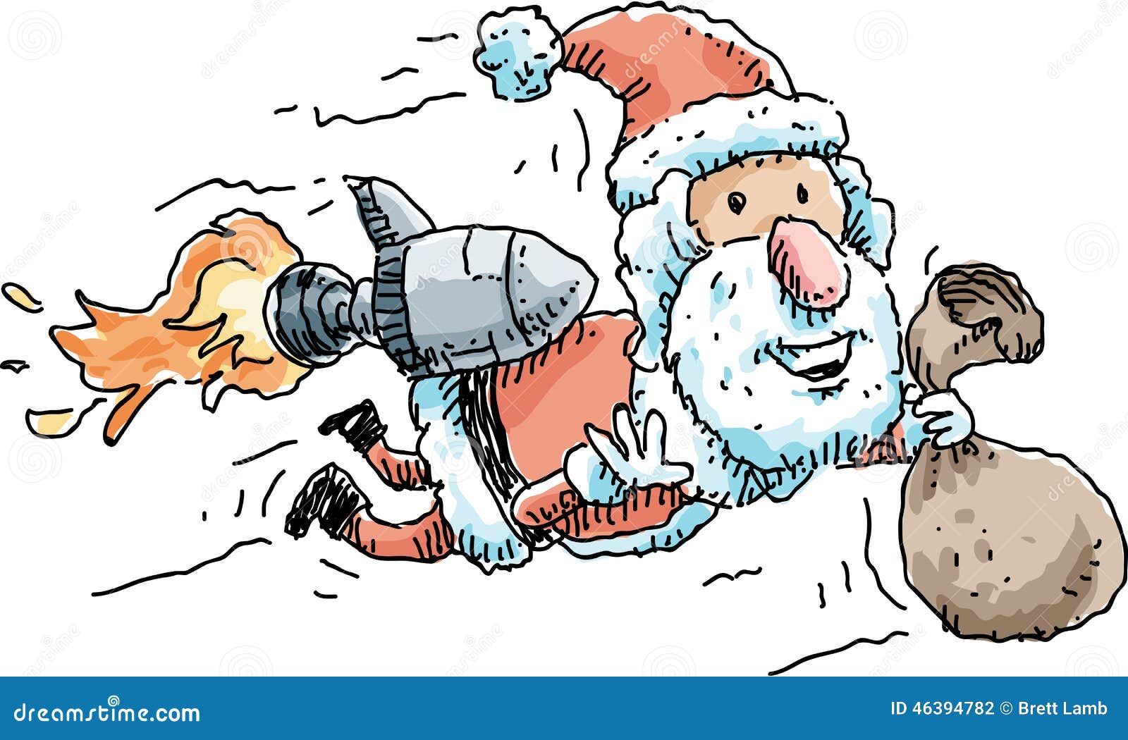Rocket Santa stock vector. Illustration of boots, jolly - 46394782