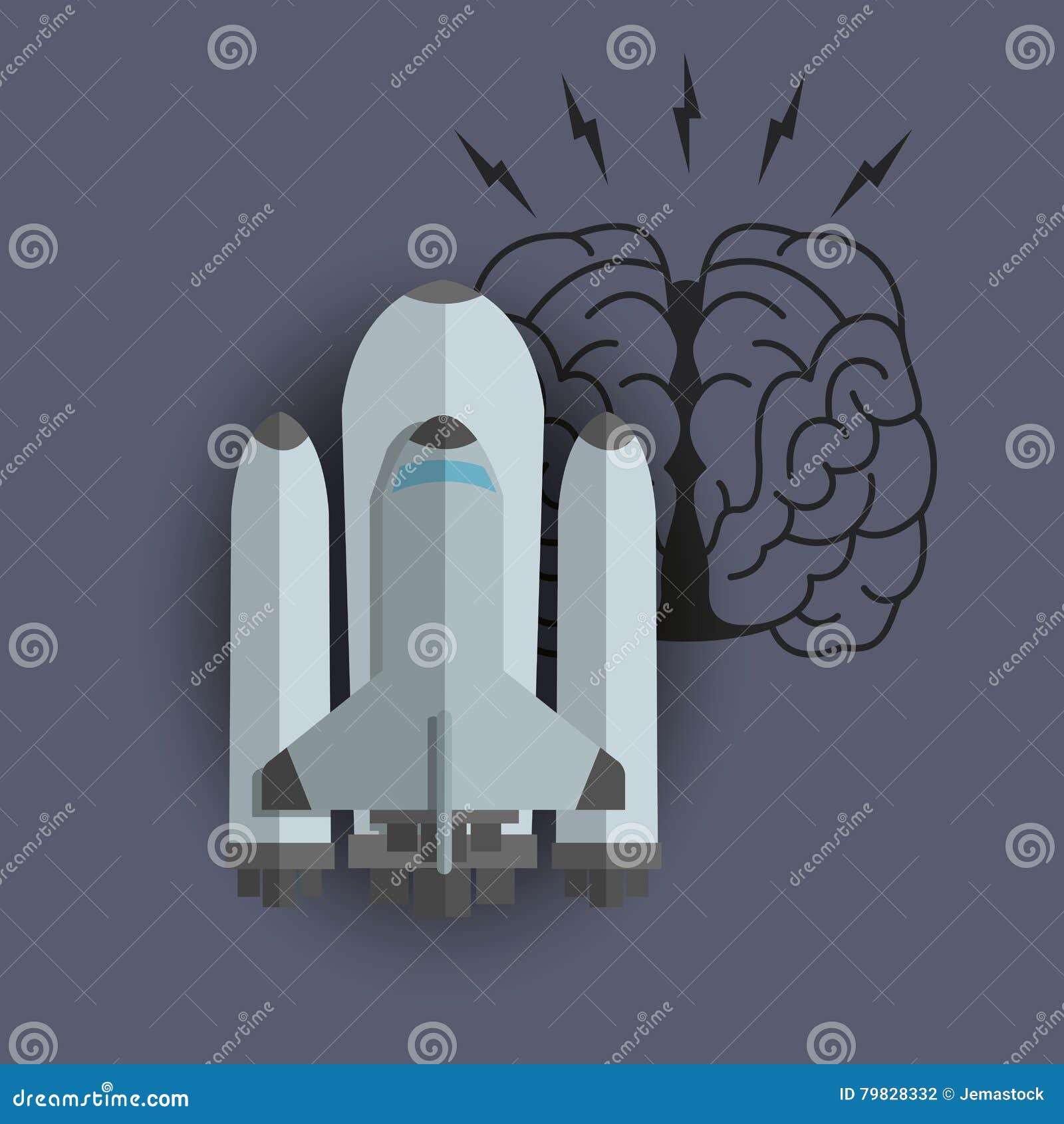 Rocket with Science Related Icons Image Stock Illustration ...