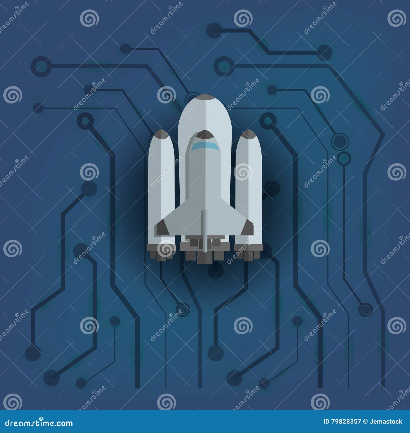 Rocket with Science Related Icons Image Stock Illustration ...