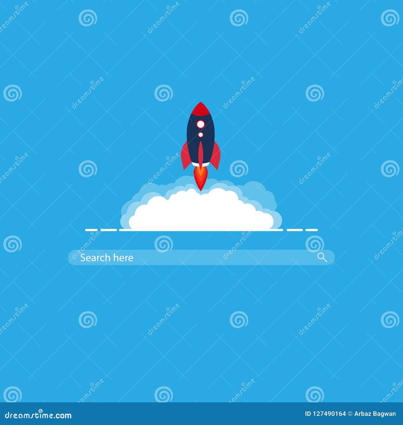 Rocket Search Bar. Super Fast Web Search Stock Vector - Illustration of ...
