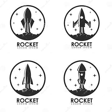 Rocket. Set of Logo Templates with Rocket Launch Stock Vector ...