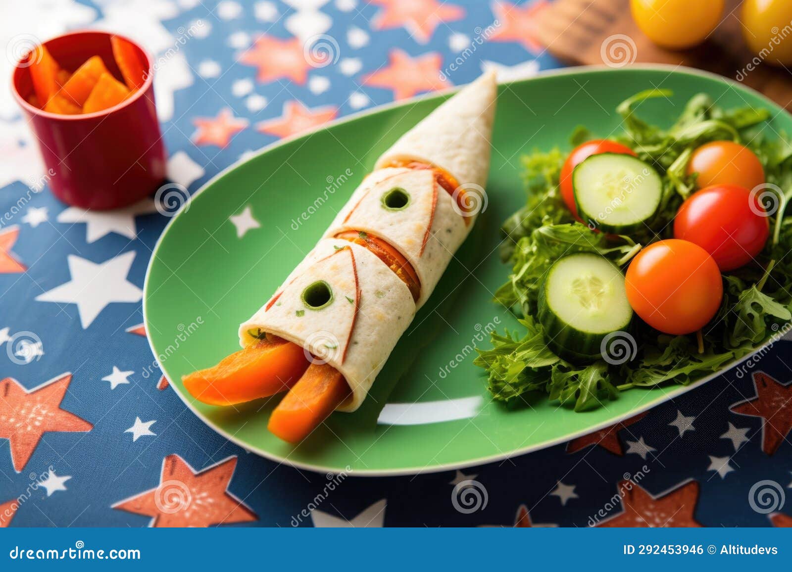 Rocket-shaped Sandwich on a Space-themed Placemat Stock Photo - Image ...