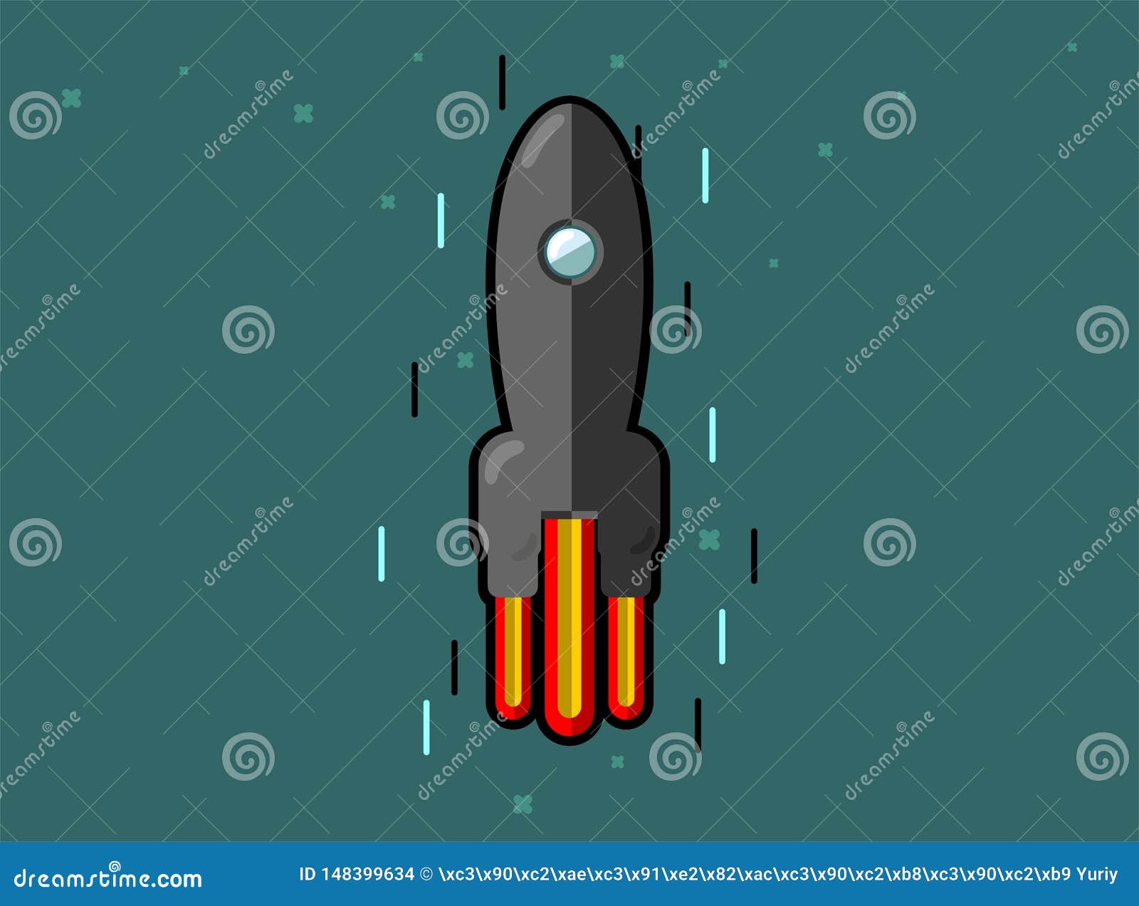 Rocket Ship Abstractionism. Space Black Rocket Launch. Project Start Up ...