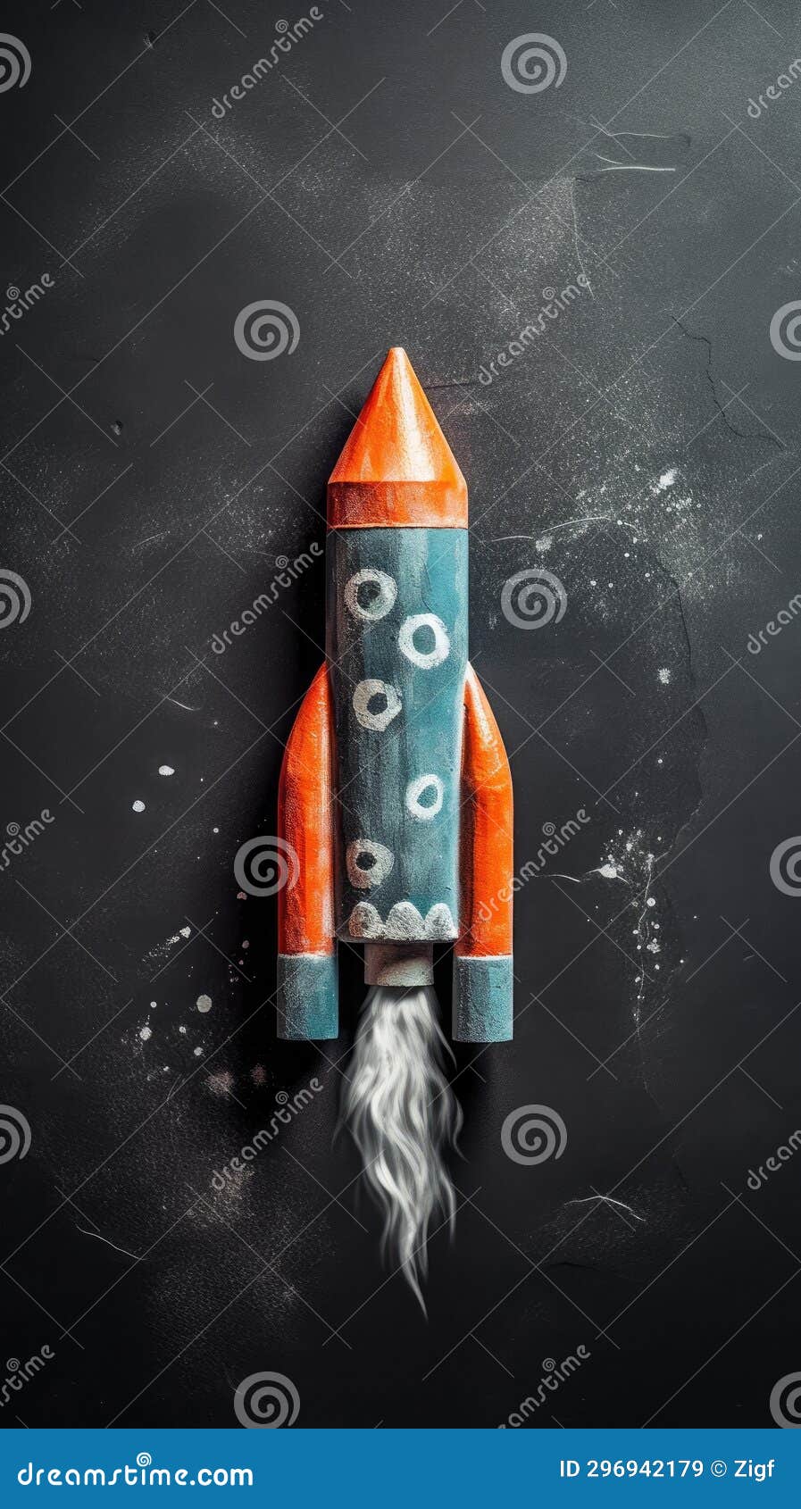 Rocket Ship on a Black Background Stock Illustration - Illustration of ...