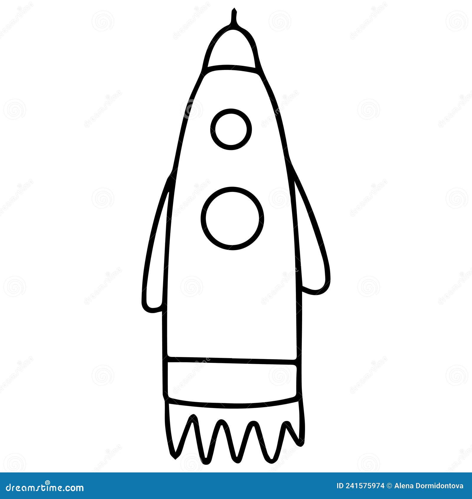 Rocket ship doodle icon. stock illustration. Illustration of send ...