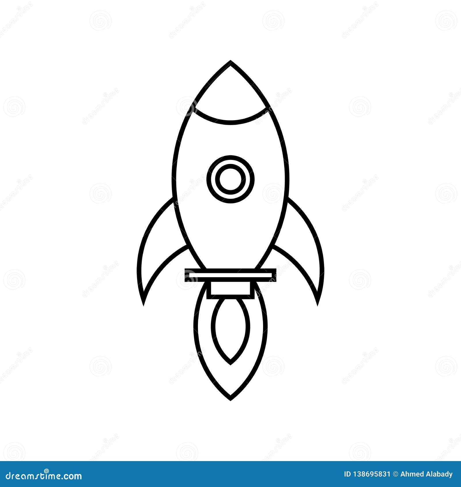 Rocket Ship Cartoon Black And White