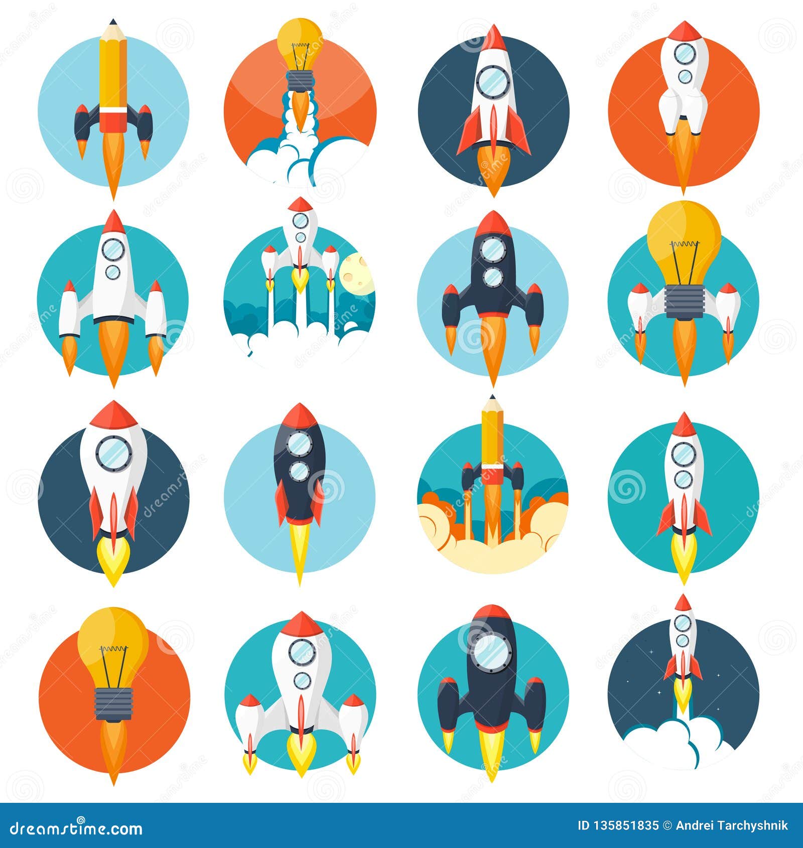 Launch Project Linear Icons, Signs, Symbols Vector Line Illustration ...