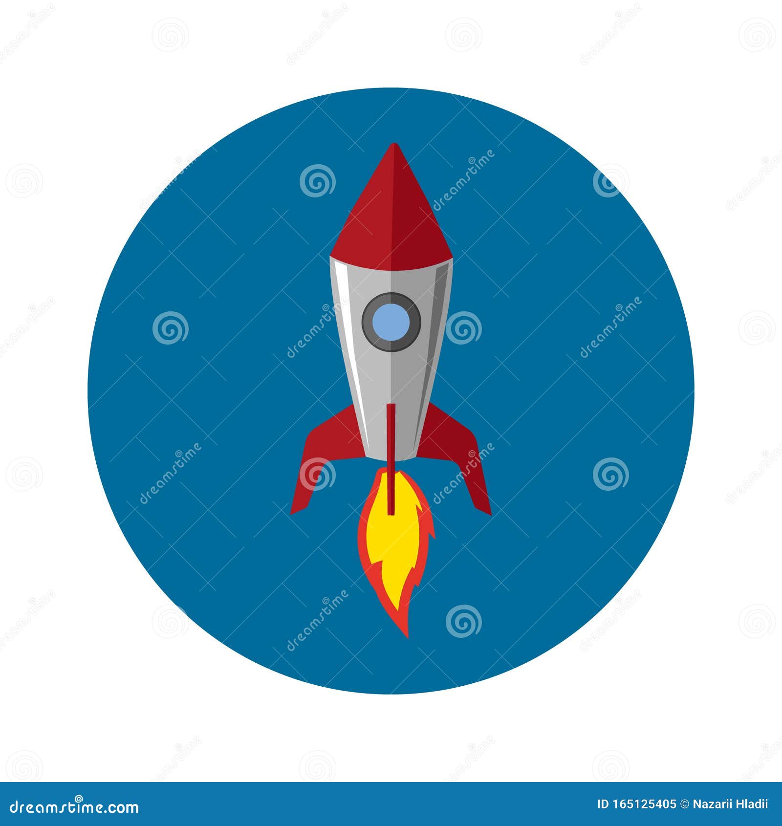 Rocket Ship in a Flat Style. Vector Illustration. Stock Vector ...