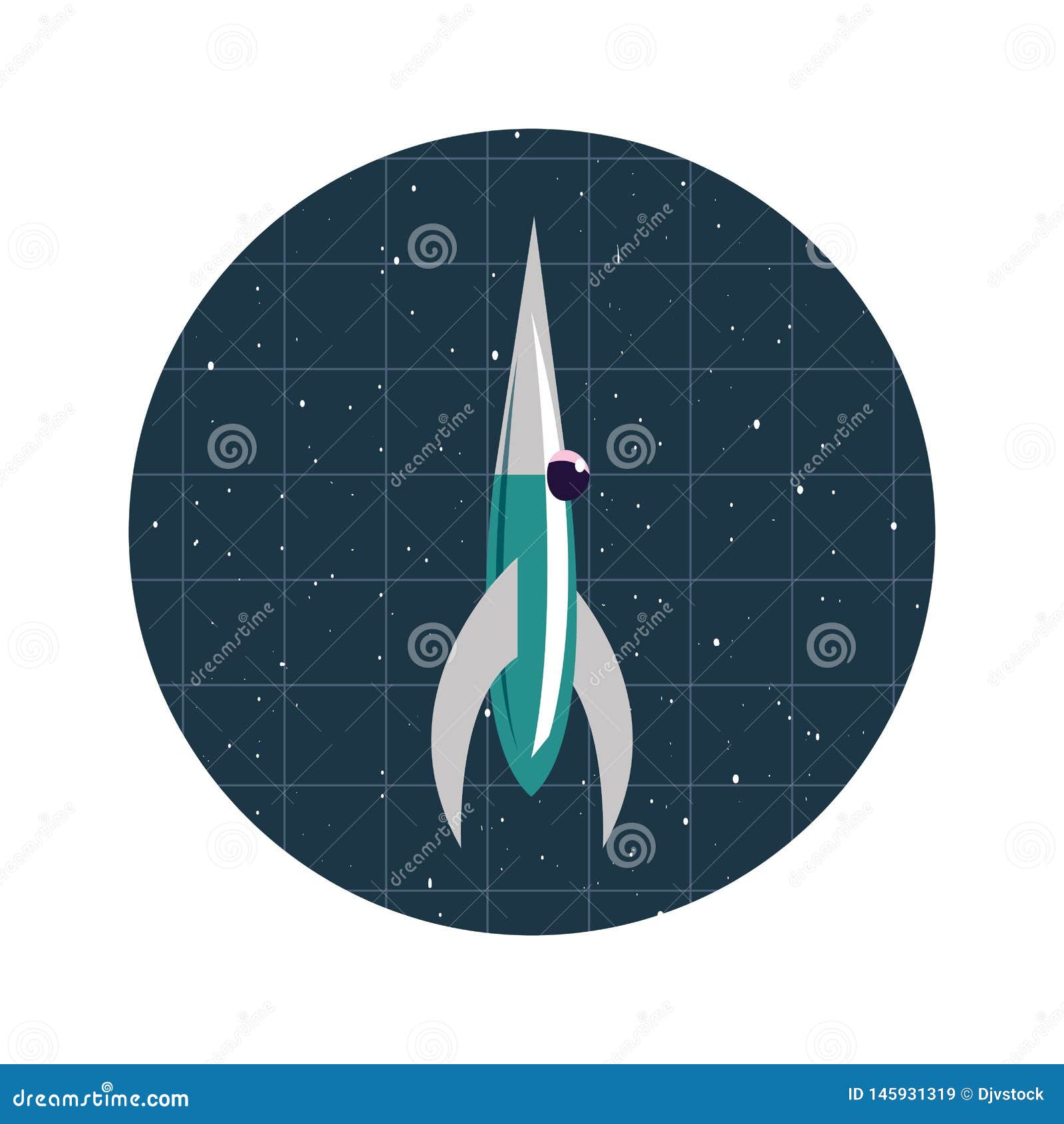 Rocket ship flying stock illustration. Illustration of space - 145931319