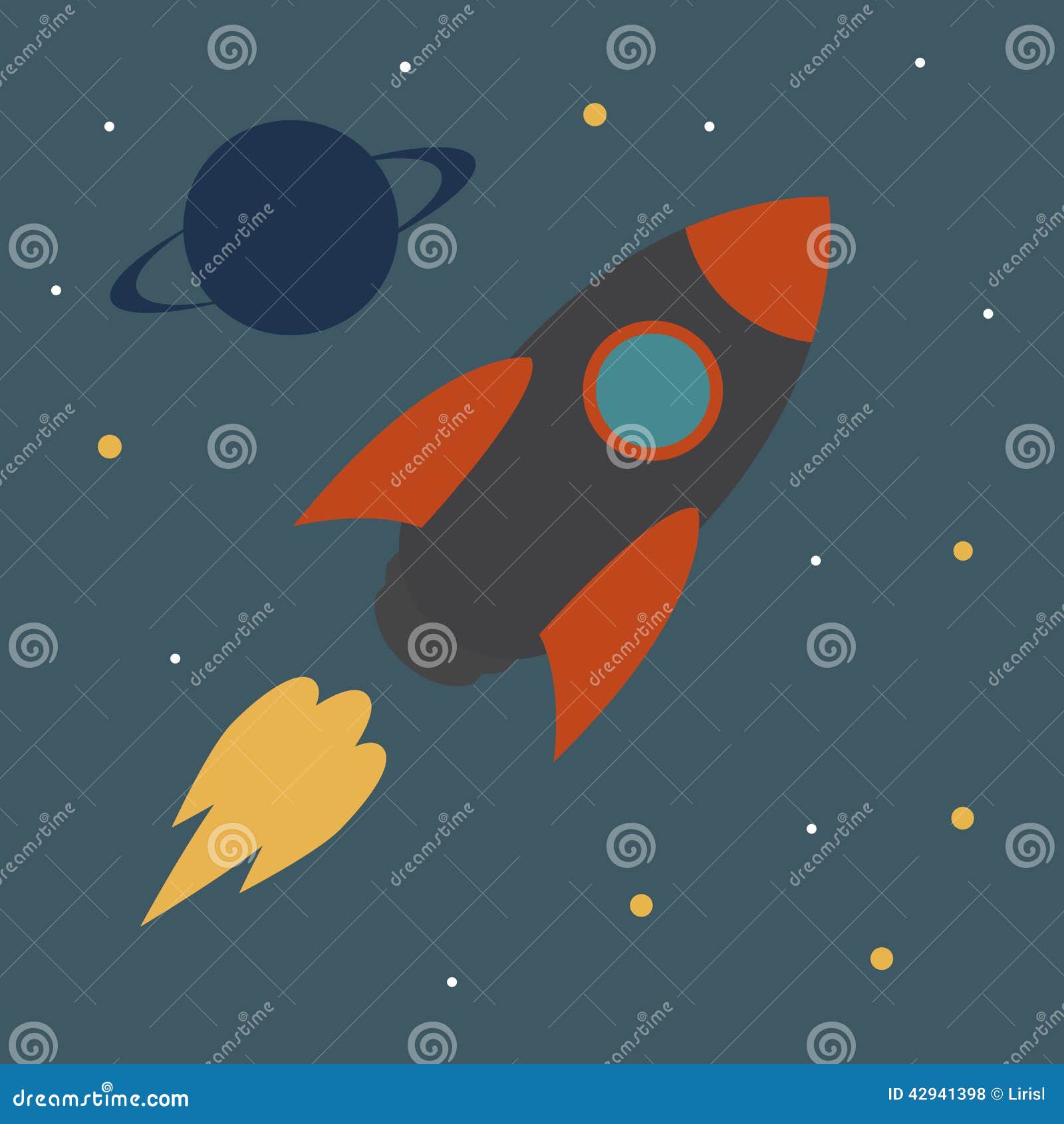 Rocket Ship Flying through Space Stock Vector - Illustration of ...