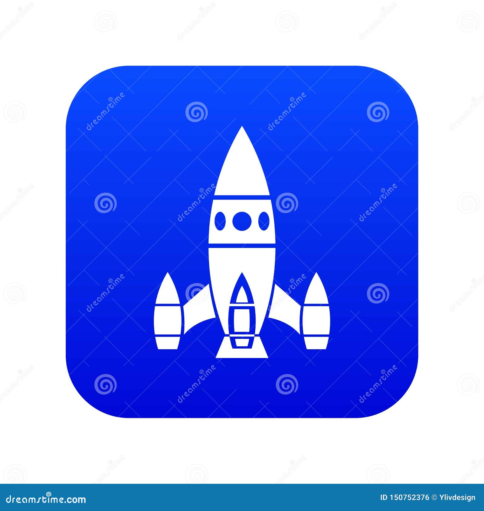 Rocket Ship Icon Blue Vector Stock Vector - Illustration of astronaut ...