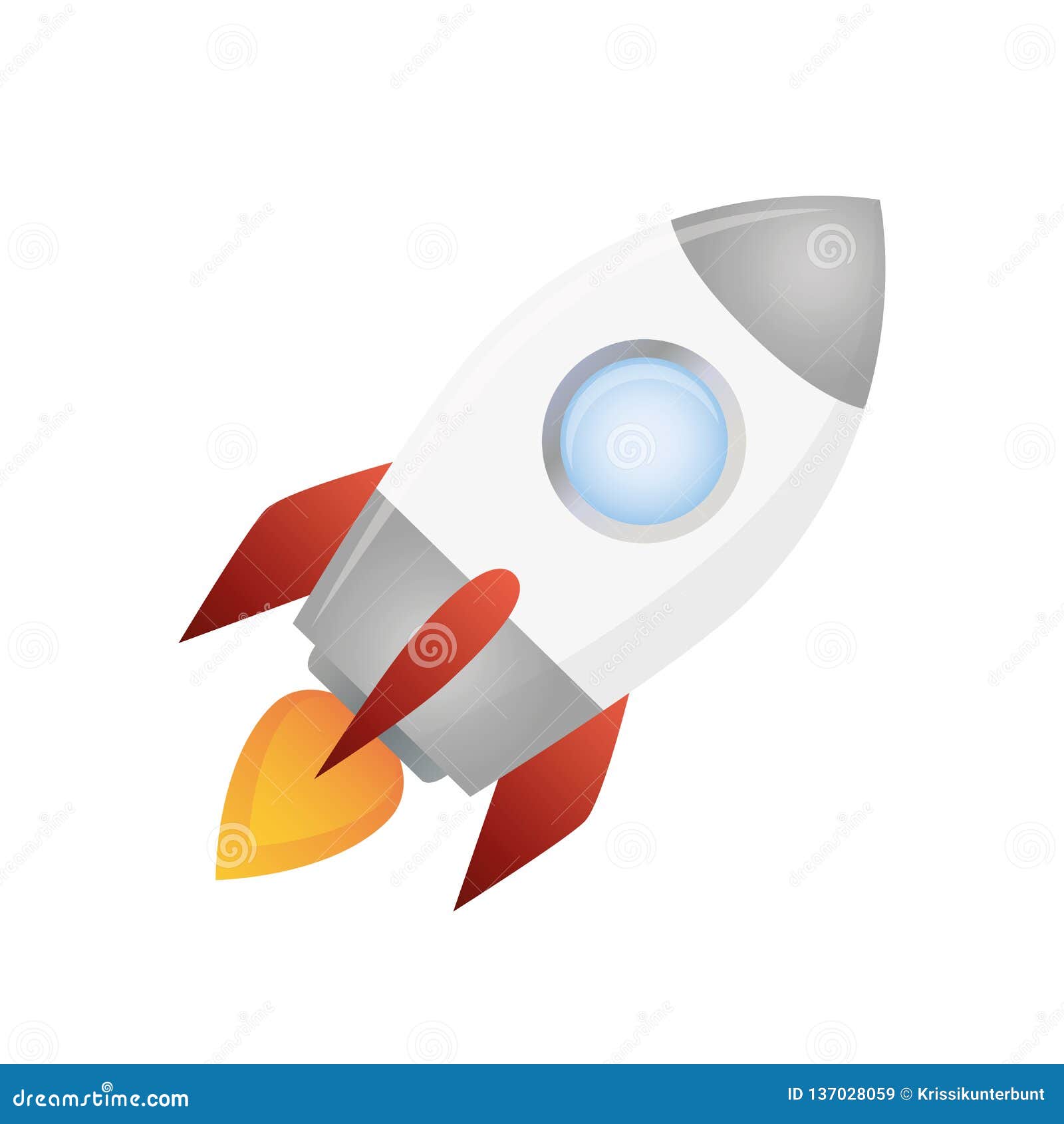 Rocket Ship Illustration Isolated on White Background Stock Vector ...
