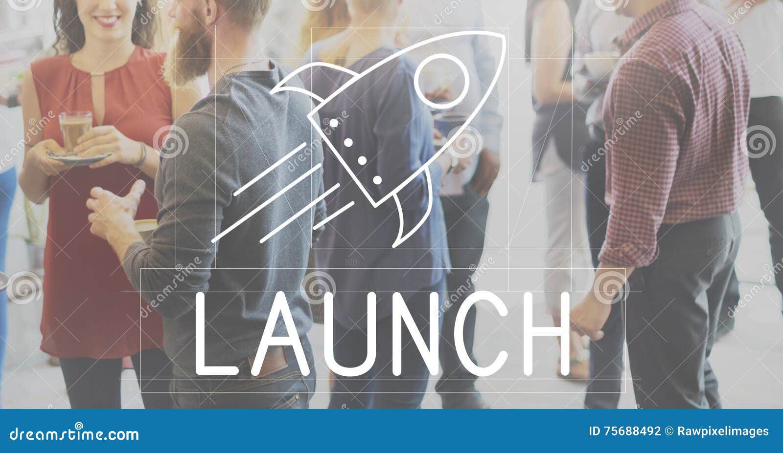Rocket Ship Launch Graphic Concept Stock Illustration - Illustration of ...