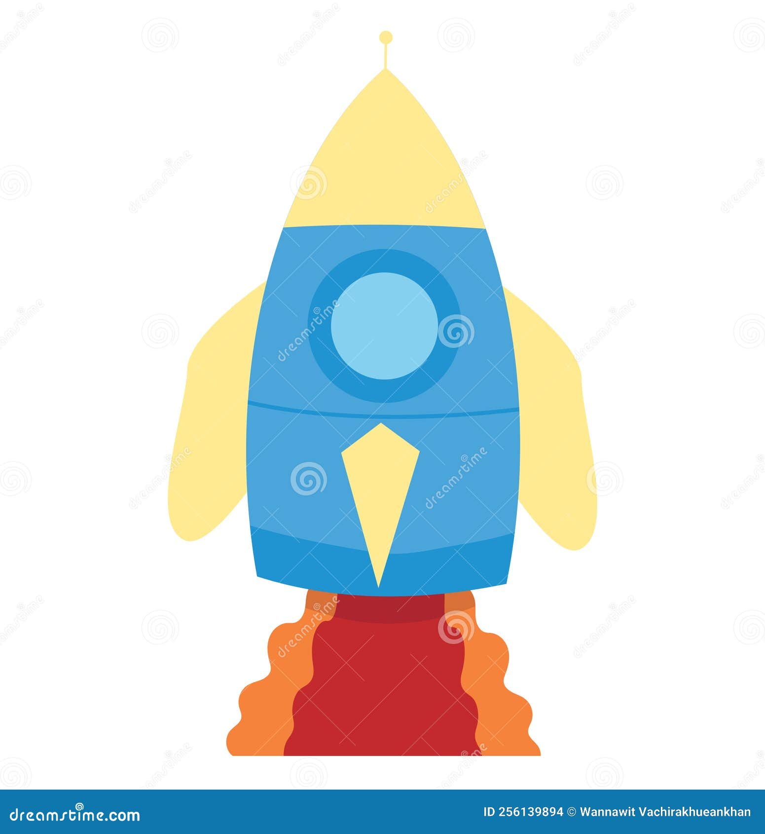 Rocket Ship Launch Pastel Flat Vector Stock Vector - Illustration of ...