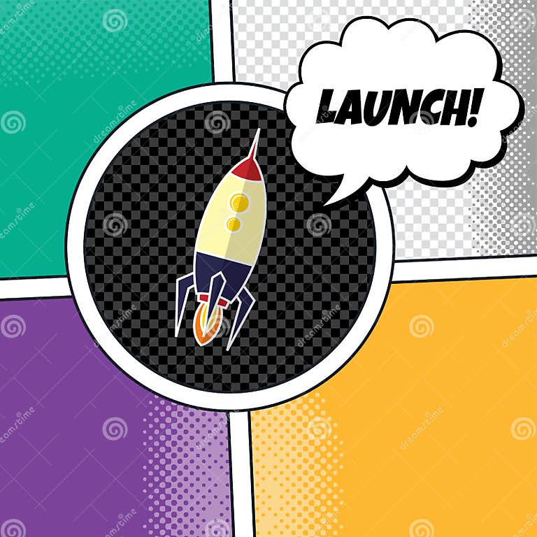 Rocket ship launch theme stock vector. Illustration of ship - 73535691