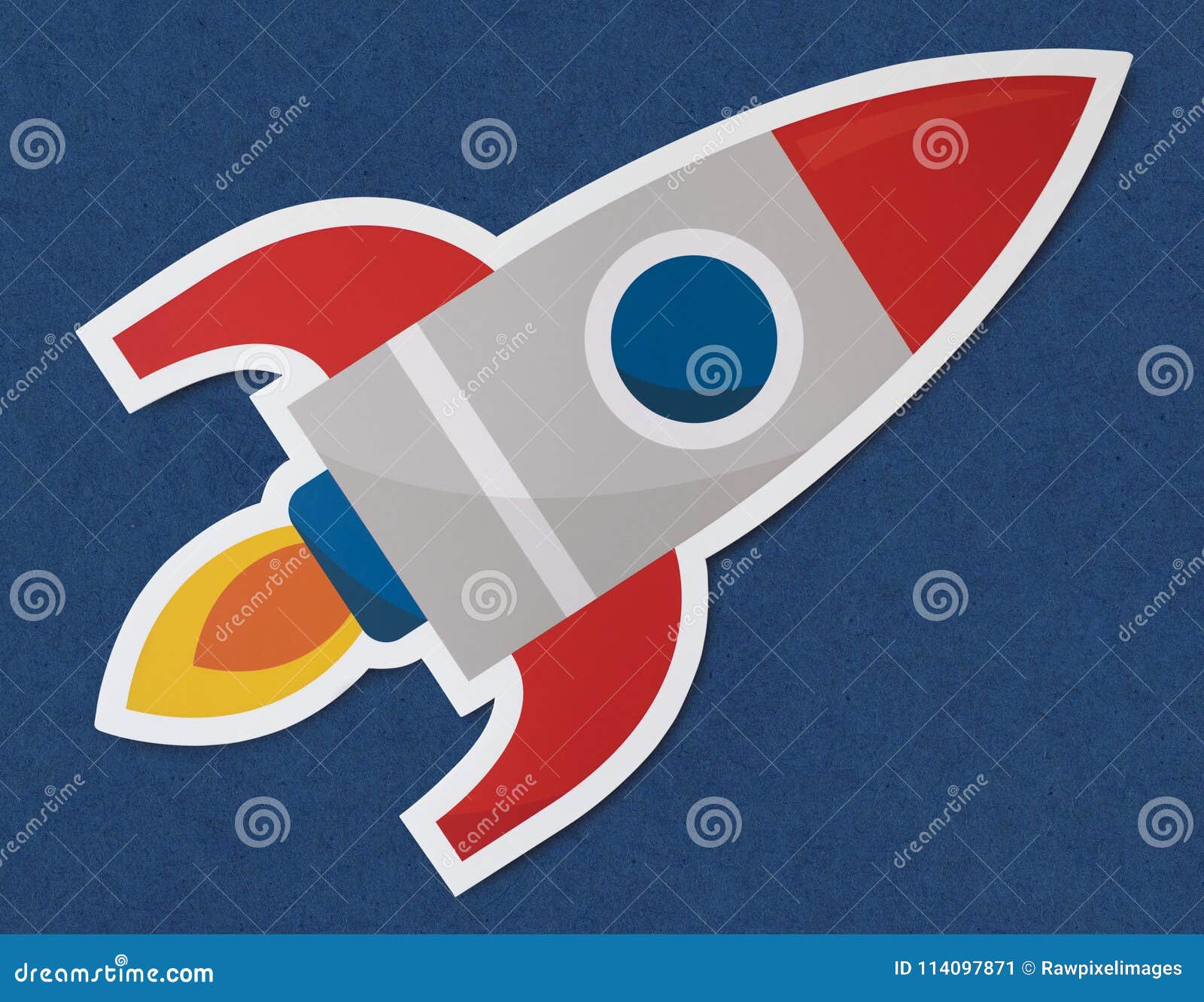 Papercraft Rocket And Planet Vector Illustration | CartoonDealer.com ...