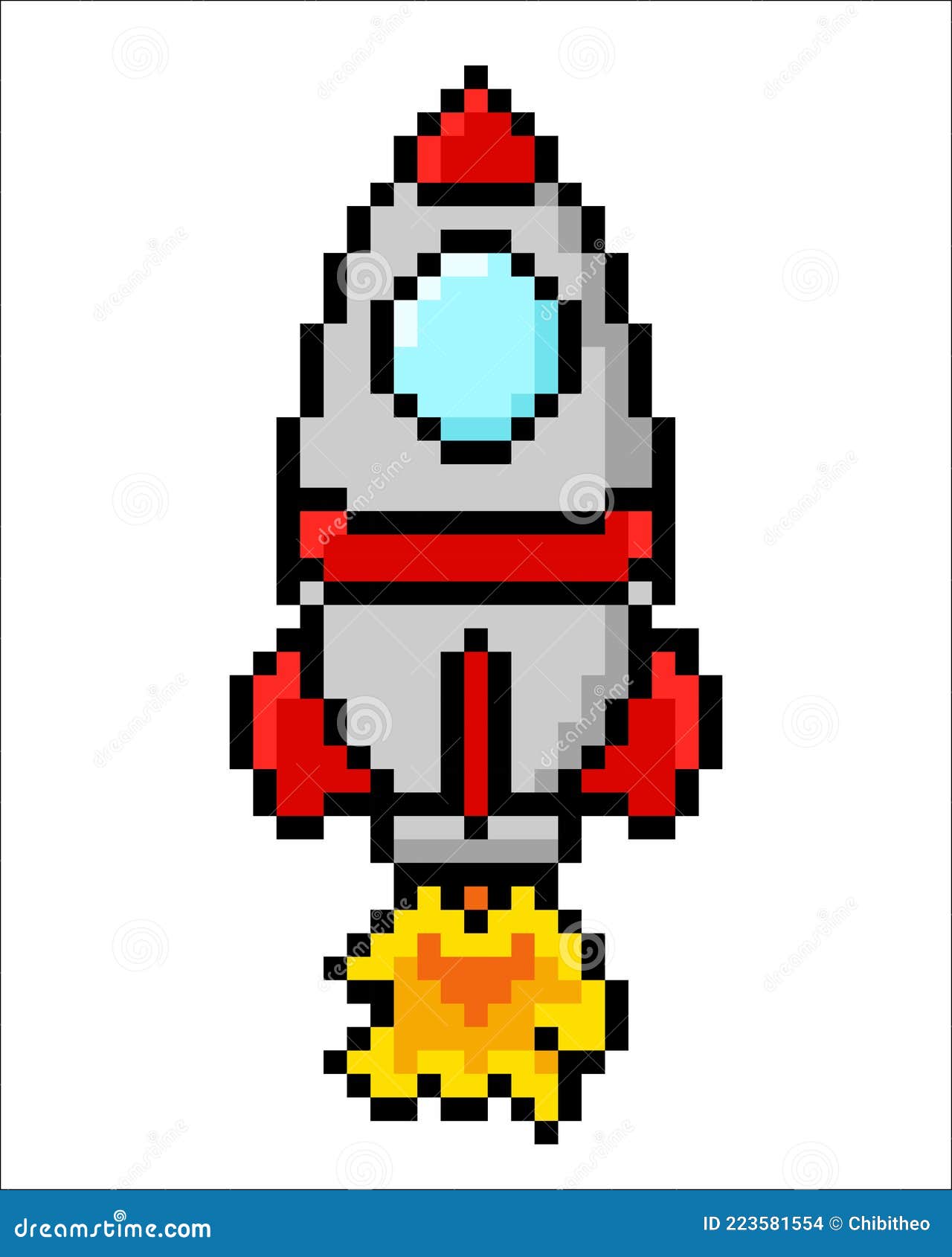 Rocket Ship Pattern. Pixel Astronaut Rocket Image Stock Illustration ...