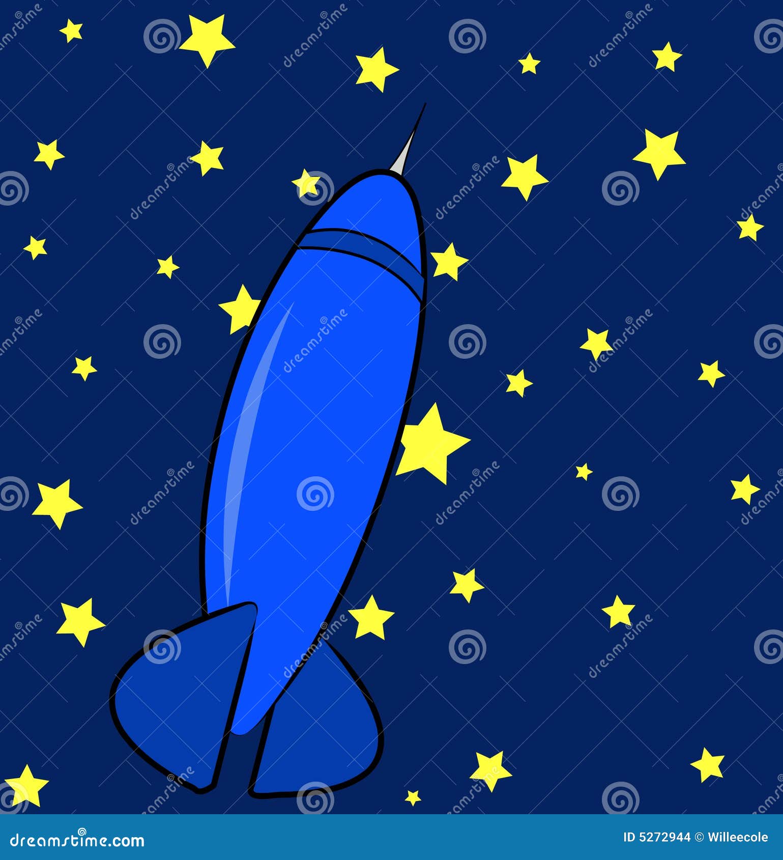 Rocket ship in the sky stock vector. Illustration of craft - 5272944